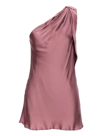 Atos Lombardini Acetate And Silk One-shoulder Top - Pink