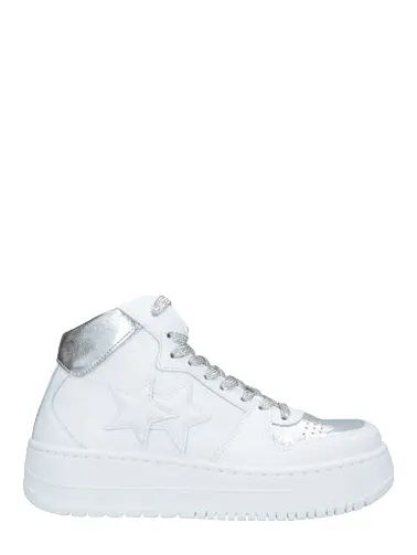 2STAR Leather High-top Sneakers - White