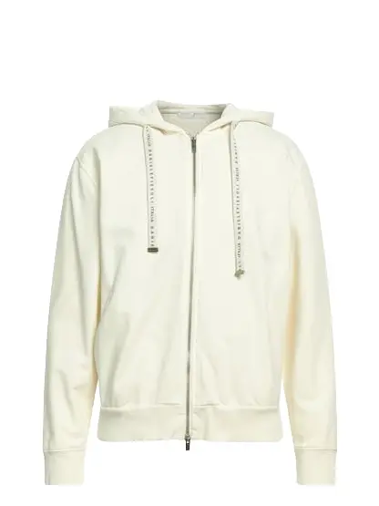 DANIELE FIESOLI Cotton Blend Zip Up Hoodie - White
