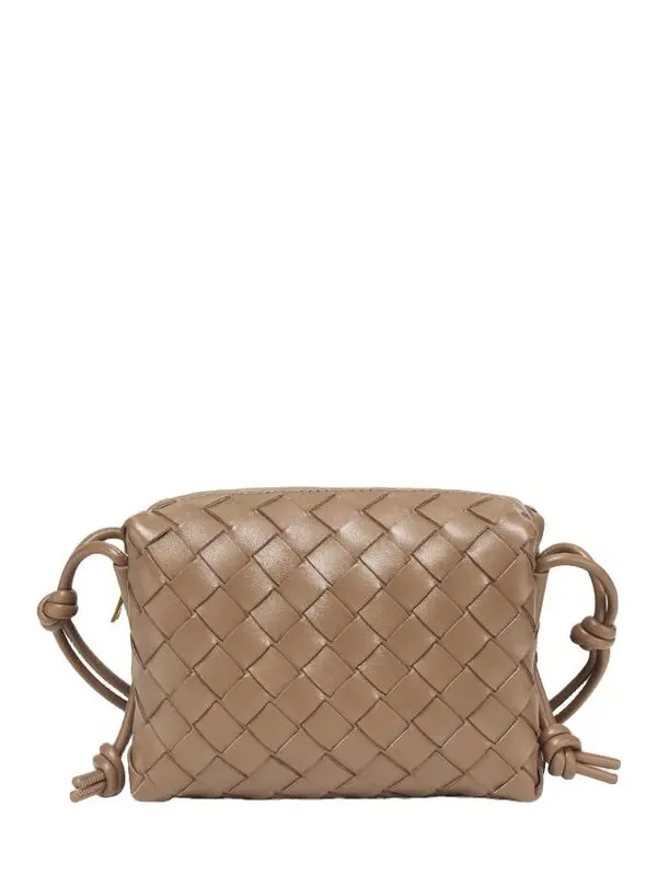 Bottega Veneta Loop Leather Crossbody Bag - Bark