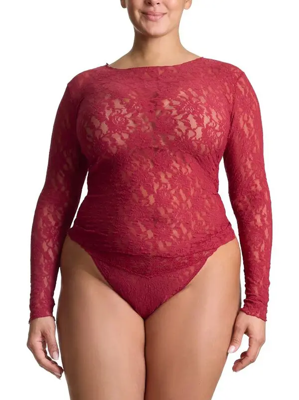 Hanky Panky Signature Lace Long Sleeve Top - Wild Berries Red