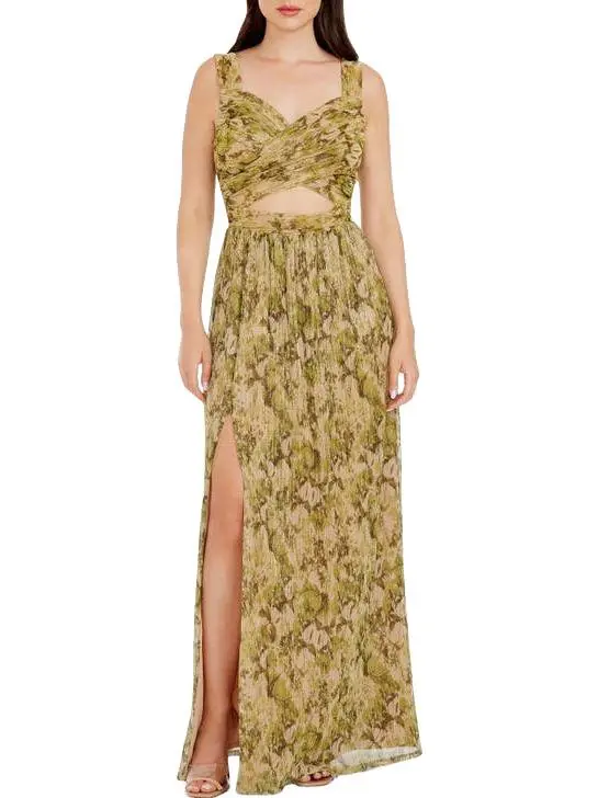Dress The Population Mirabella Evening Gown - Lime Green Multi