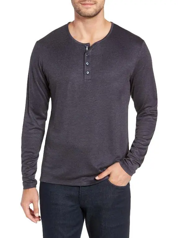 Stone Rose Regular Fit Henley - Navy