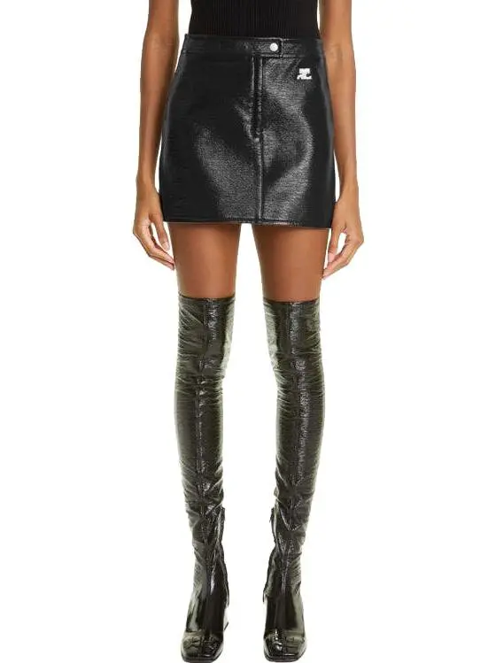 COURREGES Re-edition Vinyl Miniskirt - Black