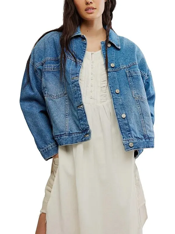 Free People Opal Swing Denim Jacket - Cowboy Romance