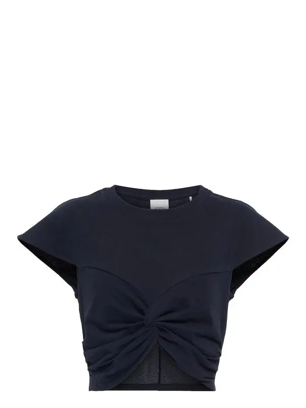 Isabel Marant Étoile Zineae Cotton Jersey Crop Top - Black