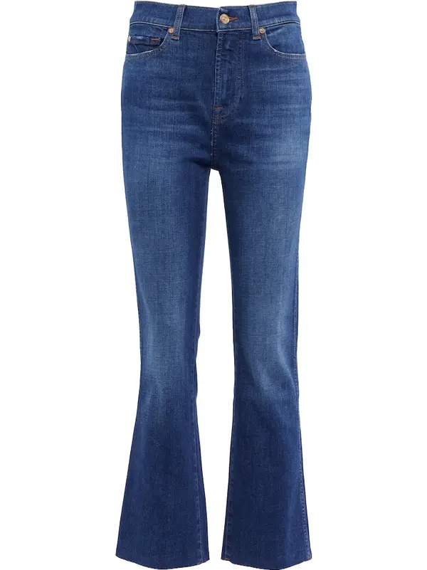 7 For All Mankind Slim Kick High-rise Jeans - Blue