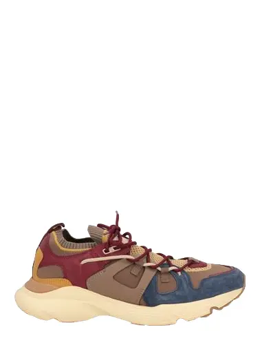 TOD'S Military Leather Sneakers - Burgundy