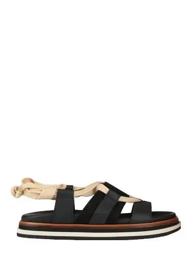 Hogan Leather Tie-ankle Sandals - Black