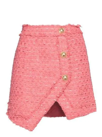 Balmain Mini Tweed Asymmetric Skirt - Pink