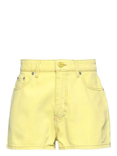 GANNI Organic Cotton Denim Shorts - Yellow