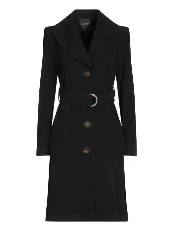 MARCIANO Belted Flannel Coat - Black