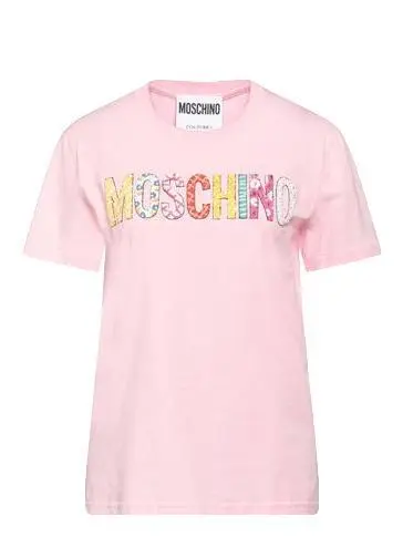 Moschino T-shirt With Appliqués - Pink