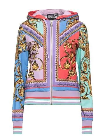 Versace Signature Print Hooded Sweatshirt - Purple