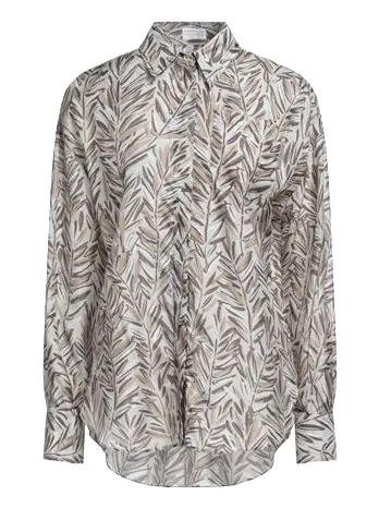 Brunello Cucinelli Floral Print Silk Shirt - Grey