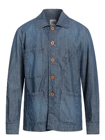 MANUEL RITZ Denim Shirt Size Cotton, Elastane - Blue