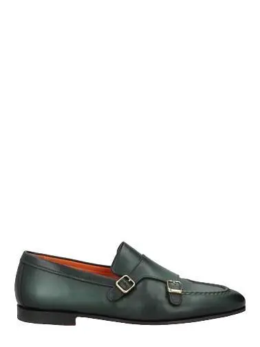 Santoni Goodyear Loafers In Leather - Green