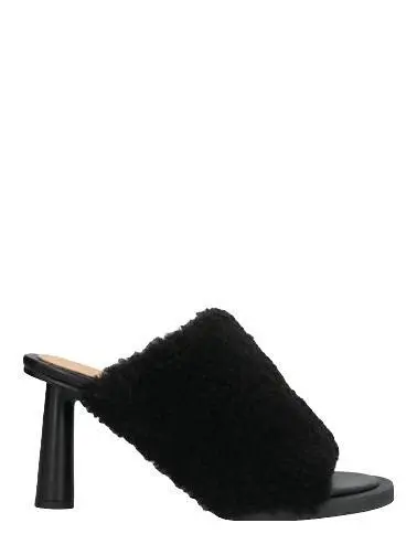 Jacquemus Shearling Sandals - Black