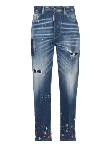 Dsquared2 Straight-leg Jeans With Appliqués - Blue