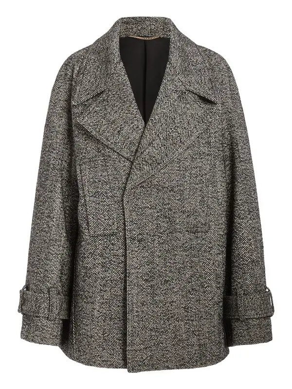 Victoria Beckham Oversized Wool-blend Peacoat - Black