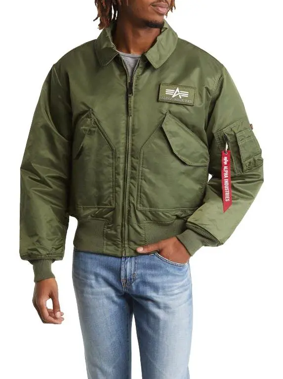 Alpha Industries Cwu 45/p Bomber Jacket - Sage
