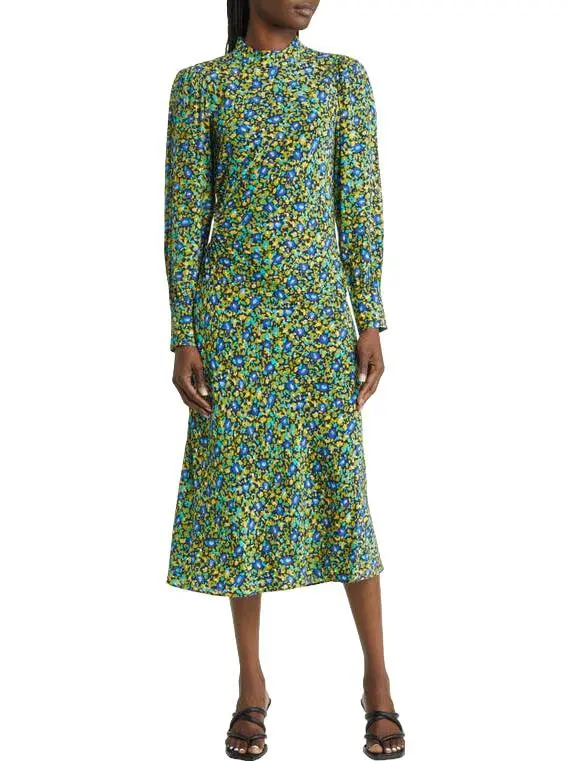 Rails Long Sleeve Midi Dress - Abstract Garden
