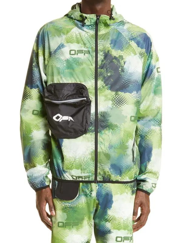 Off-White Camouflage Packable Hooded Jacket - Aop Multicolor Wh