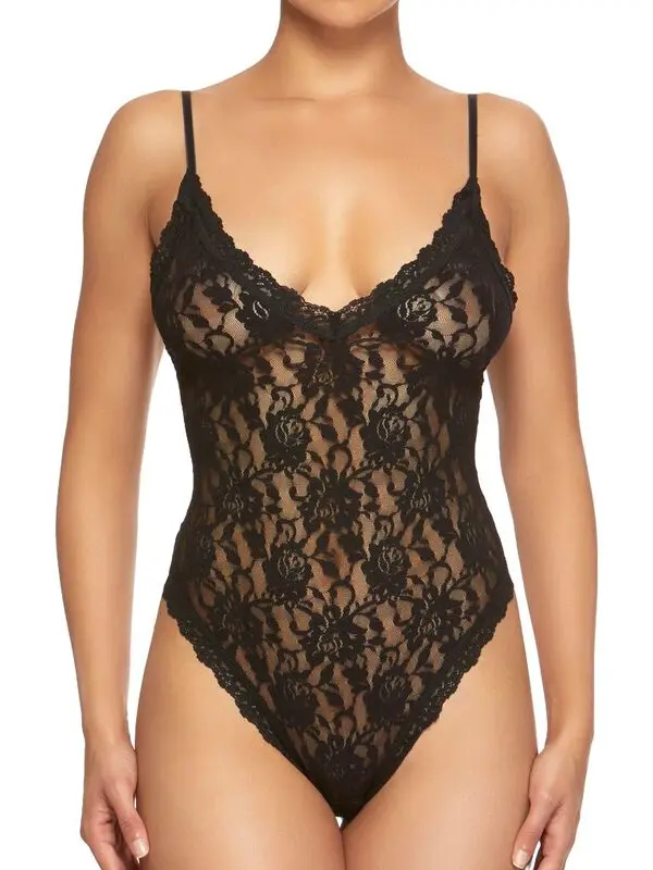 Hanky Panky Signature Lace Thong Bodysuit - Black
