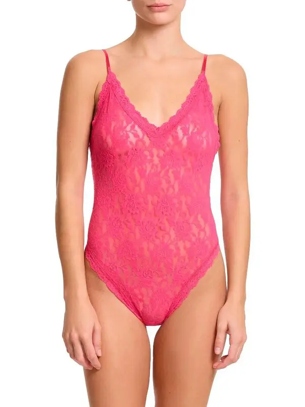 Hanky Panky Signature Lace Thong Bodysuit - Un-beet-able Pink