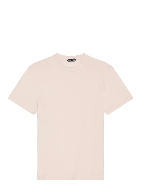 TOM FORD Melange Crew Tee In Blush - Petal Pink