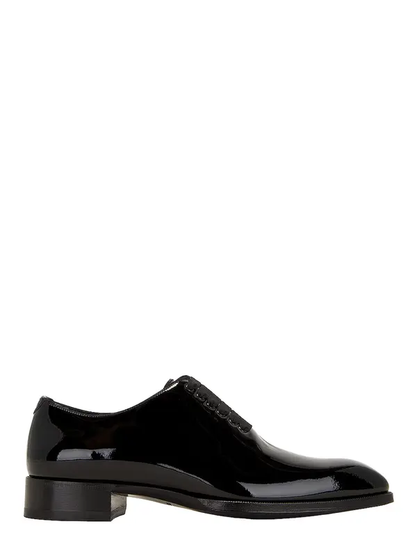 TOM FORD Patent Lace Up - Black
