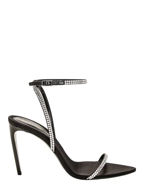 Saint Laurent Gippy 90 Sandal - Nero & Crystal