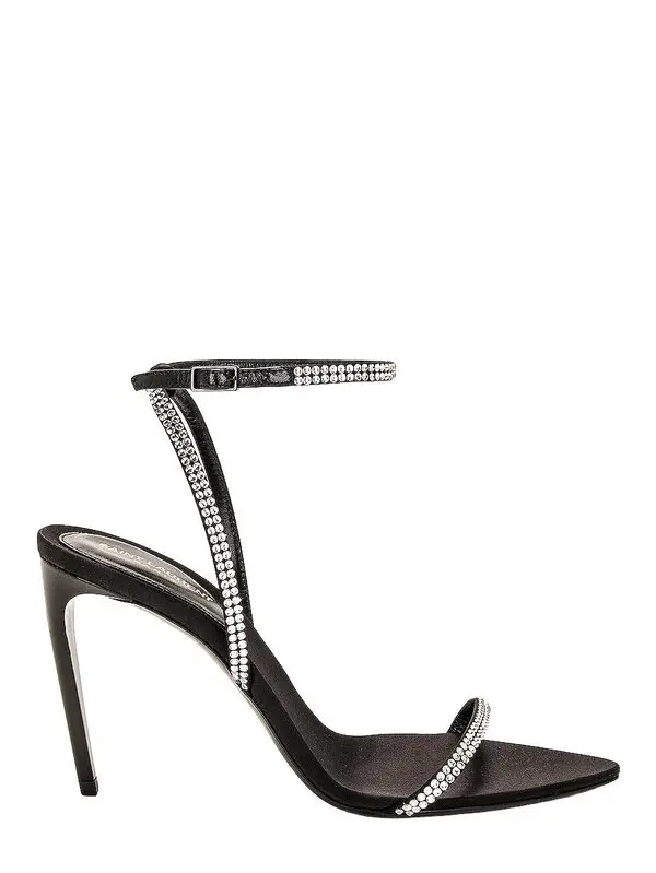 Saint Laurent Gippy 90 Sandal - Nero & Crystal