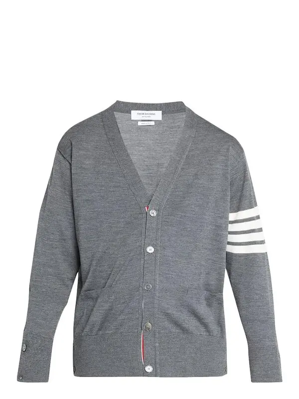 Thom Browne 4-bar Wool Cardigan - Medium Grey