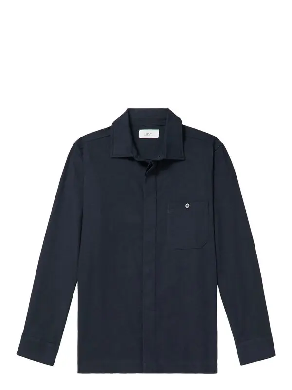 Mr P. Cotton-flannel Shirt Jacket - Blue