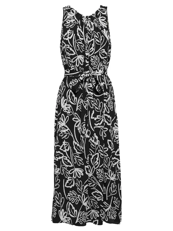 Velvet By Graham & Spencer Printed Crêpe Midi Dress - Black
