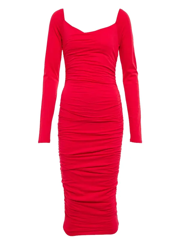 Velvet By Graham & Spencer Gauzy Whisper Jersey Midi Dress - Red