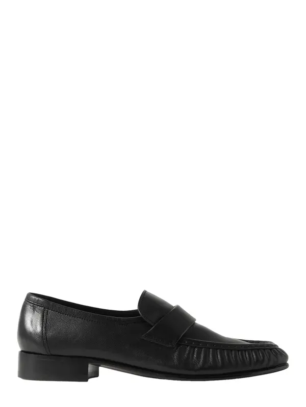 THE ROW Leather Loafers - Black