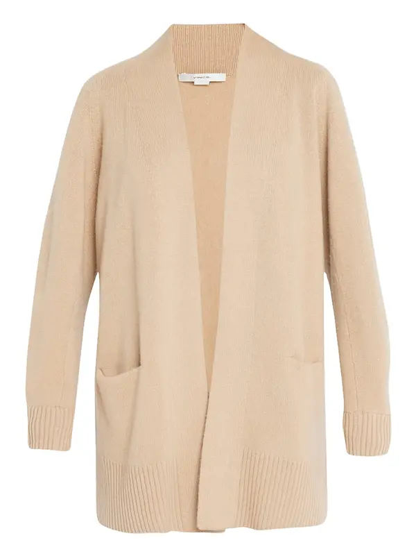 Vince Cashmere Shawl-collar Open-front Cardigan - Camel