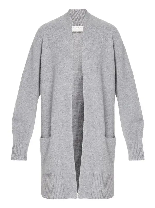 Vince Cashmere Shawl-collar Open-front Cardigan - Gray