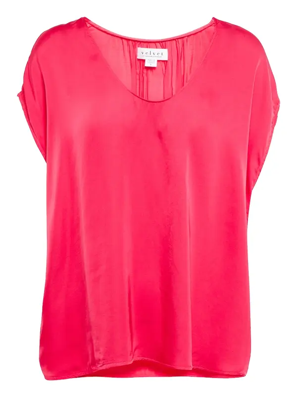 Velvet By Graham & Spencer Kali Satin Top - Pink