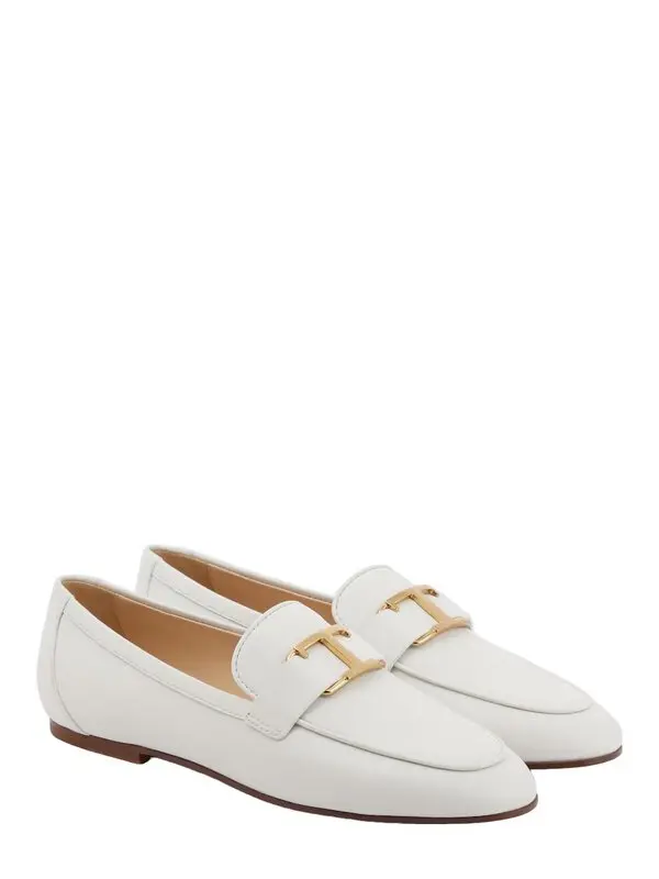 TOD'S T Timeless Leather Loafers - White