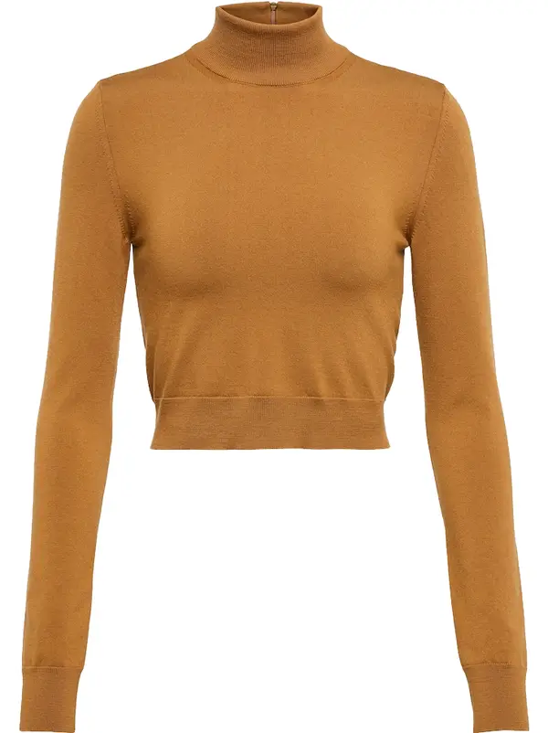 Max Mara Balbo Cropped Wool-blend Sweater - Beige