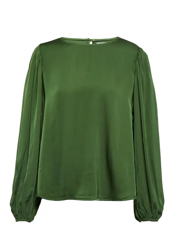 Velvet By Graham & Spencer Leila Satin Top - Green