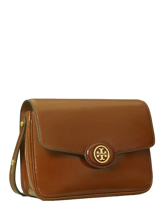 Tory Burch Robinson Spazzolato Shoulder Bag - Dark Sienna