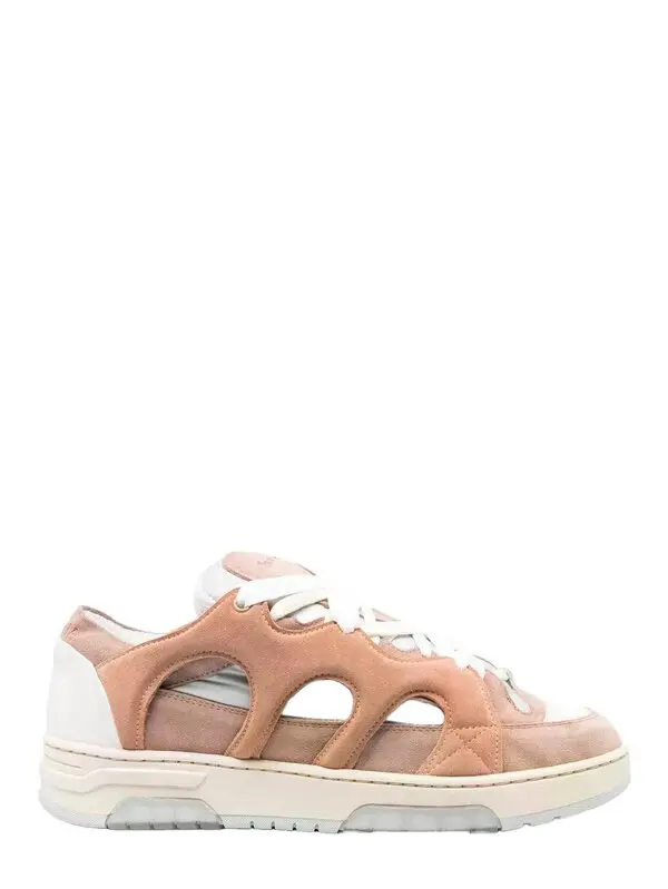 SANTHA Panelled Lace-up Sneakers - Pink
