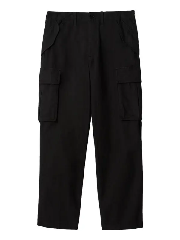 Burberry Cotton Twill Cargo Trousers - Black