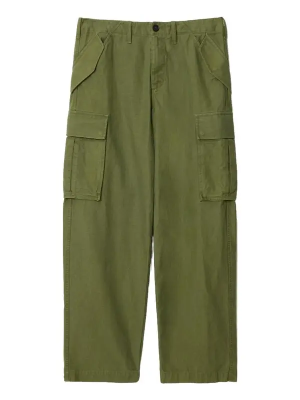 Burberry Cotton Twill Cargo Trousers - Pasture Green