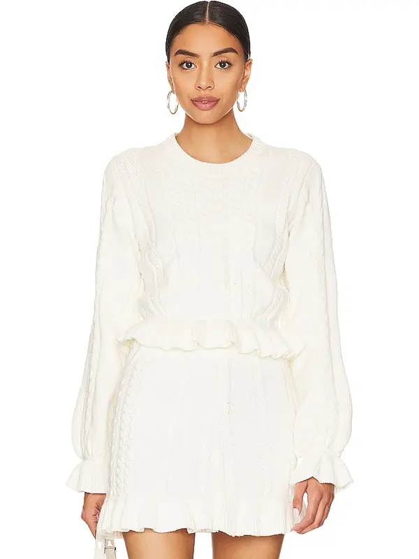 Show Me Your Mumu Ridley Ruffle Sweater - Cream