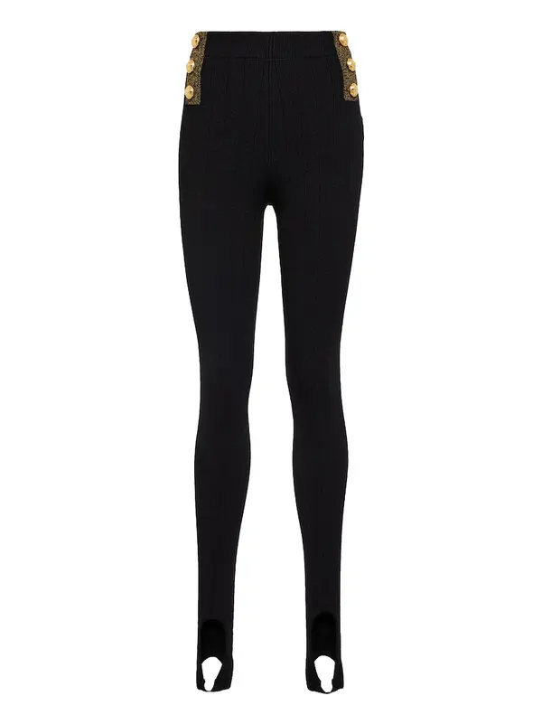 Balmain High-rise Stirrup Leggings - Black